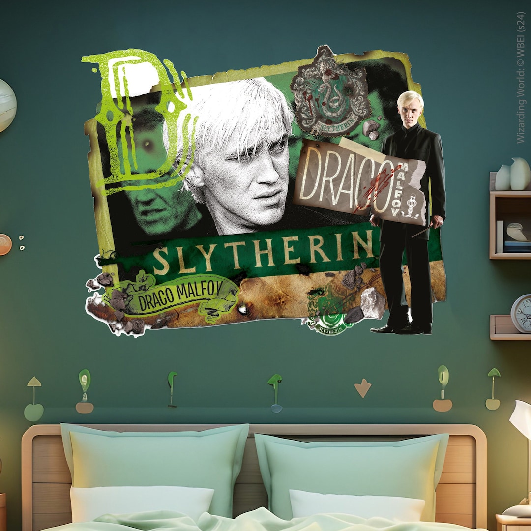 HARRY POTTER Wall Sticker Draco Malfoy Parchment Collage Wall Decal ...