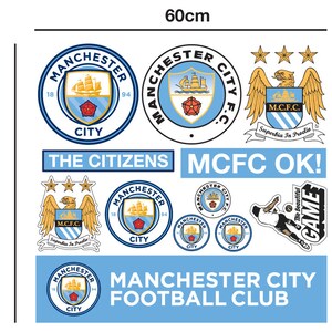 Manchester City Football Club Badge Bonus Wall Sticker Set - Etsy UK