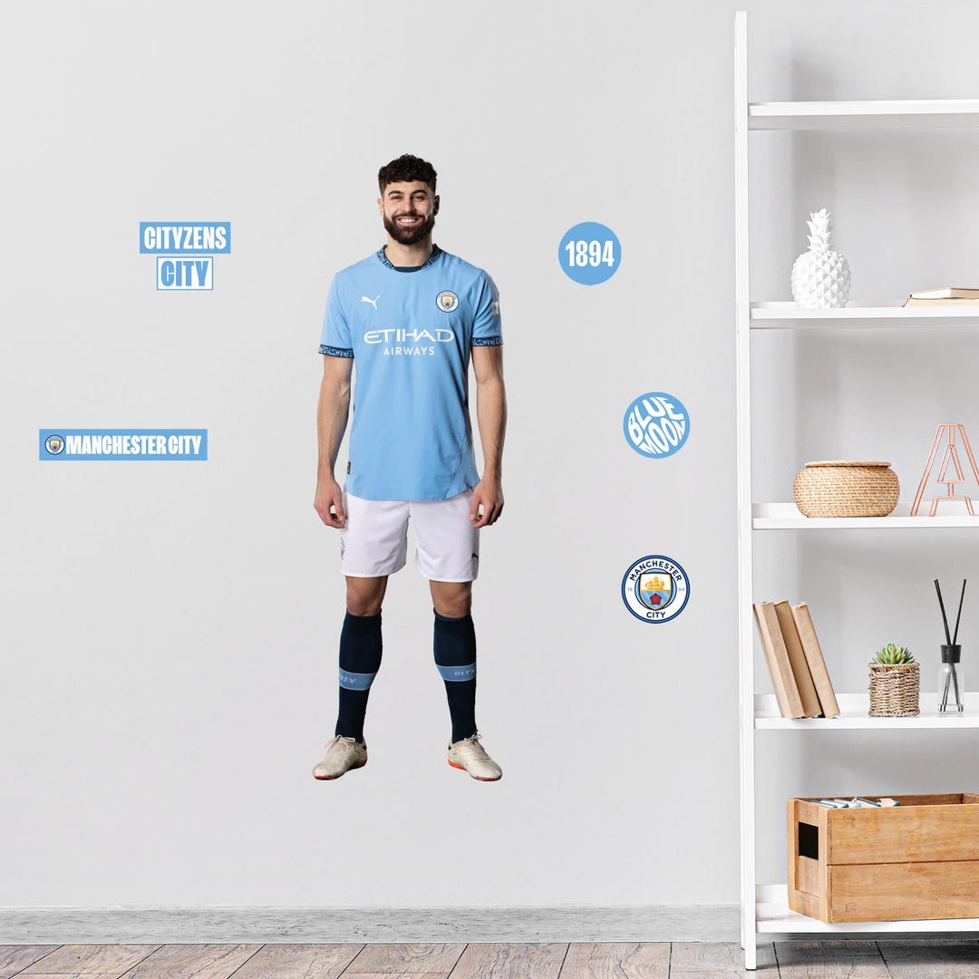 Official Manchester City Wall Sticker - Gvardiol 24/25 Player Wall ...