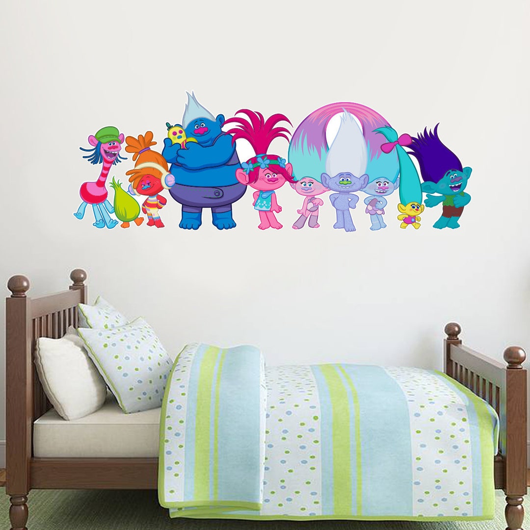 Trolls - Poppy & Group Wall Sticker - Etsy