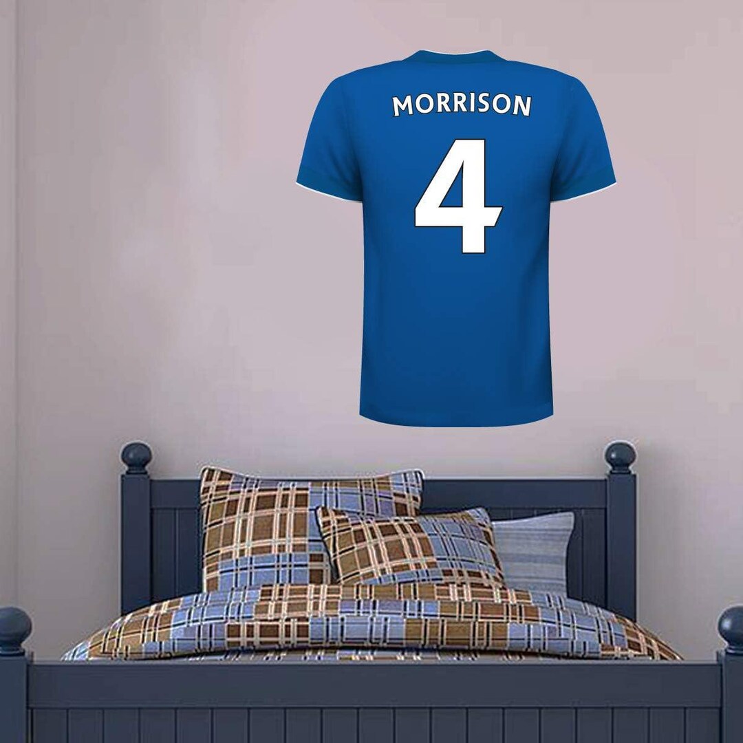 Cardiff City FC - Personalised Football Shirt & Crest Wall Sticker - Etsy