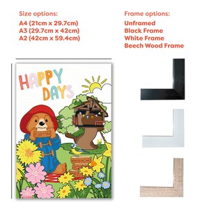 Paddington Bear TV Print - Happy Days Wall Art Print - Etsy