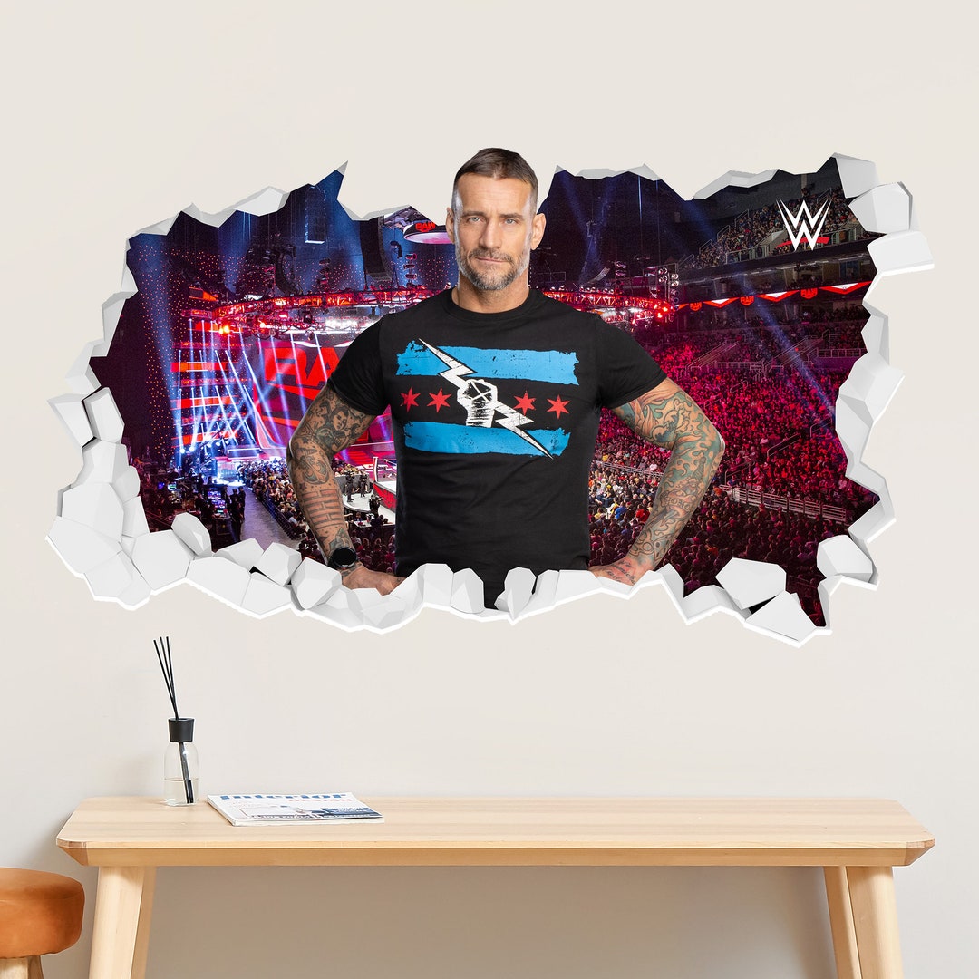 WWE Wall Sticker - CM Punk Broken Wall - Etsy