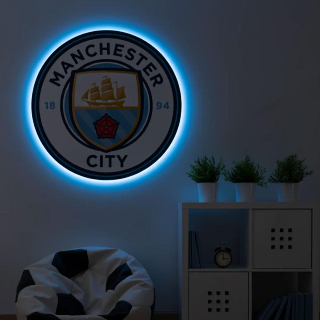 Manchester City FC Crest LED Backlit Wallpop - Etsy UK