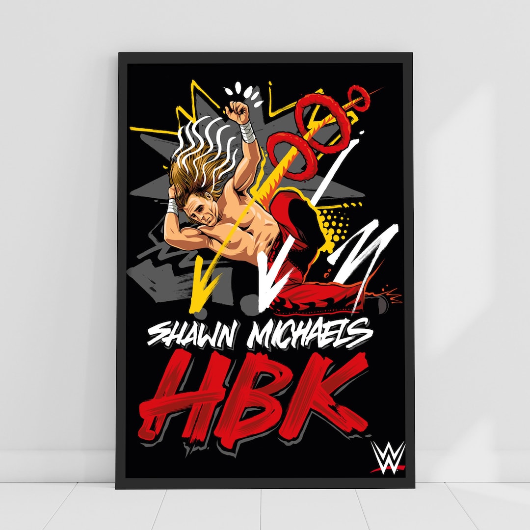 WWE Print - Shawn Michaels HBK Poster Wrestling Wall Art - Etsy