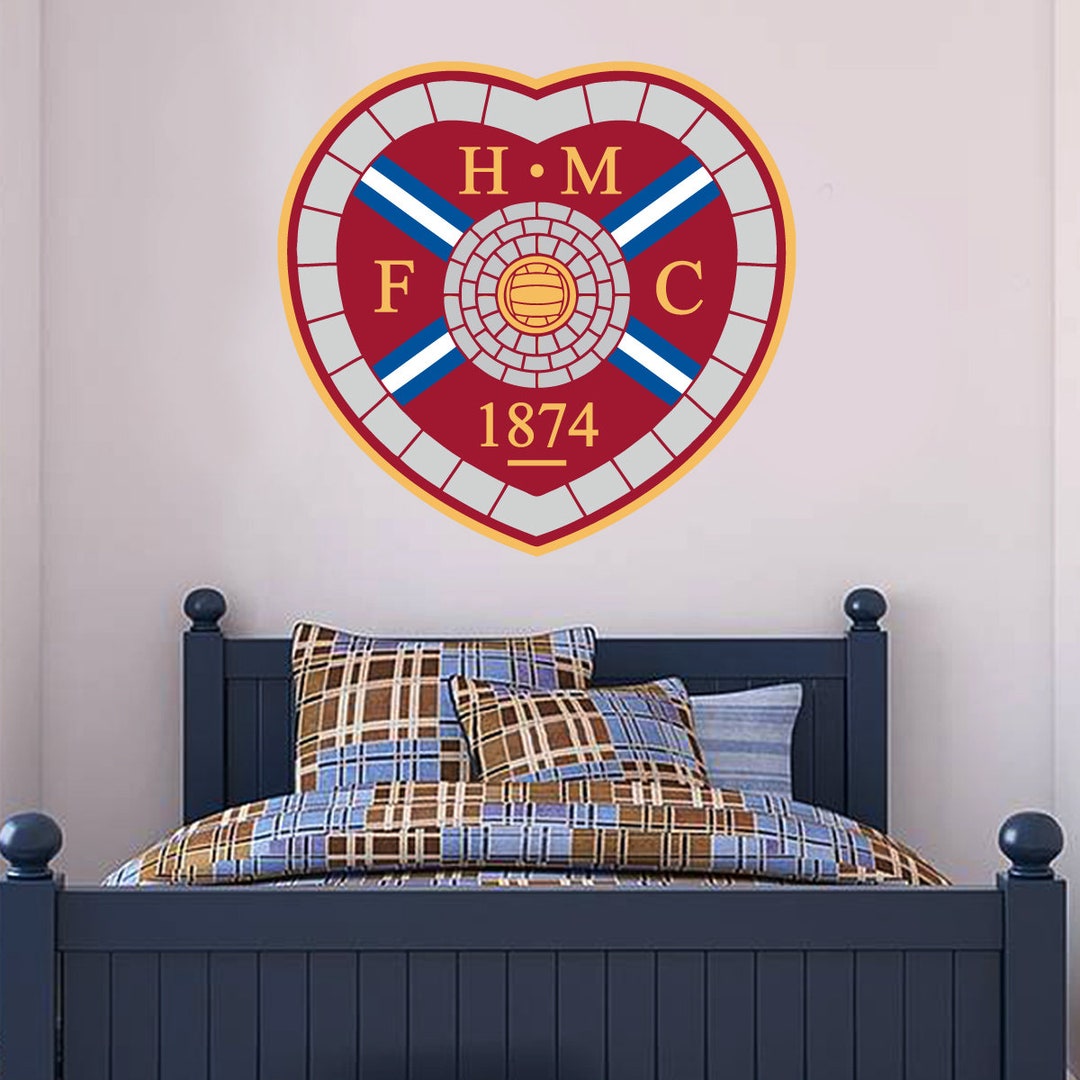 Hearts Football Club - Hearts Crest + Wall Sticker Set - Etsy UK