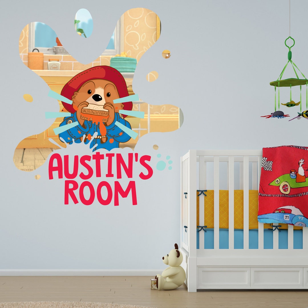 Paddington TV Wall Sticker - Messy Splatter Personalised Name Wall ...
