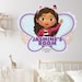 Gabby's Dollhouse Wall Sticker - Gabby Personalised Name Butterfly Wall ...