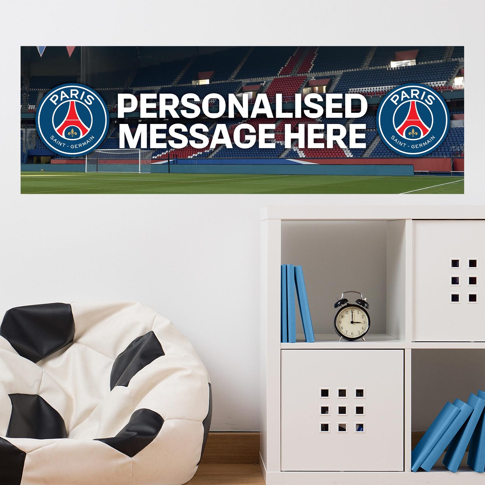 PSG Birthday - Personalised Football Banner Wall Sticker - Etsy