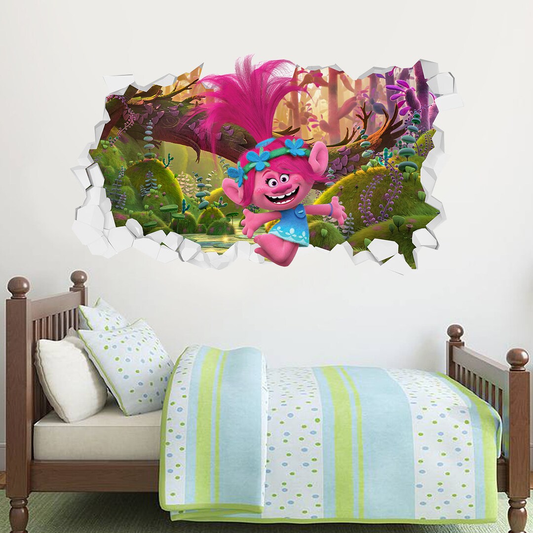 Trolls - Poppy Forest Adventure Wall Sticker - Etsy