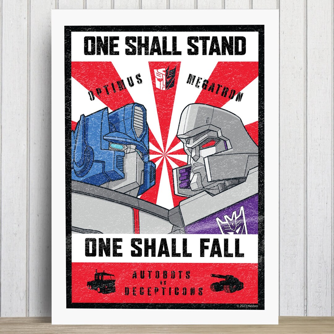 Transformers Print - Transformers Optimus Prime Megatron Face off Wall ...