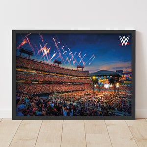 WWE Print Summerslam Fireworks Poster Wrestling Wall Art - Etsy