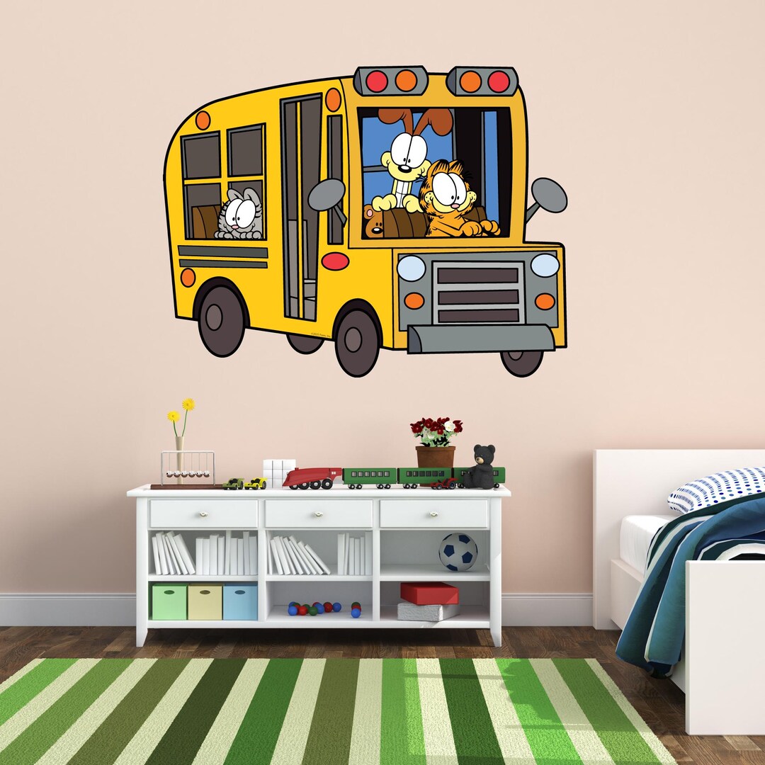 Garfield Wall Sticker - School Bus Decal Wall Art - Etsy