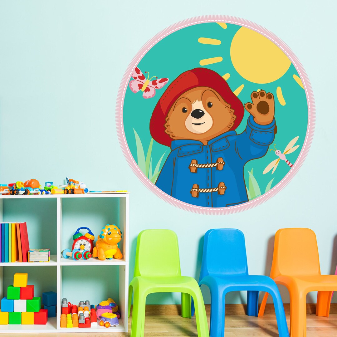 Paddington TV Wall Sticker - Waving Badge Wall Decal Kids Art - Etsy