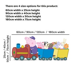 Peppa Pig Wall Sticker - Peppa and Friends on Train Wall Decal Kids Art ...
