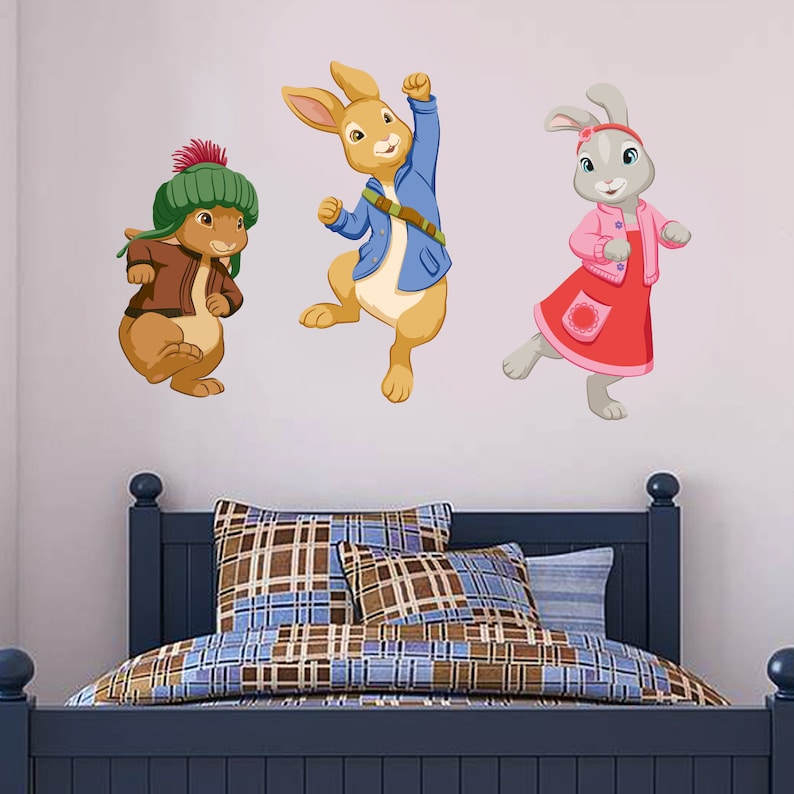 Official Peter Rabbit Benjamin Bunny Lilly Bobtail Trio Wall - Etsy UK