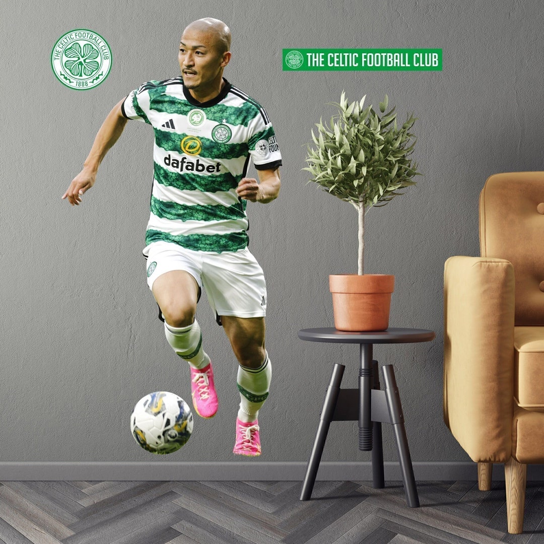 Celtic FC Wall Sticker - Daizen 23/24 Action Player Wall Decal Football ...