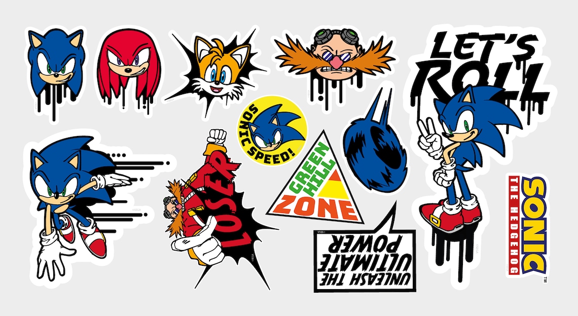 Sonic the Hedgehog Wall Sticker Sonic Wall Sticker Set - Etsy
