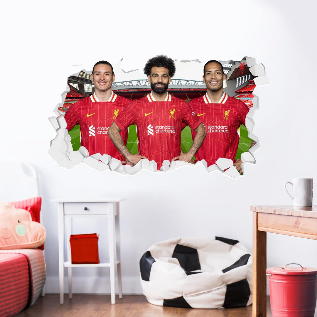 Liverpool FC Wall Sticker - Trio 24/25 Broken Wall Decal - Etsy UK