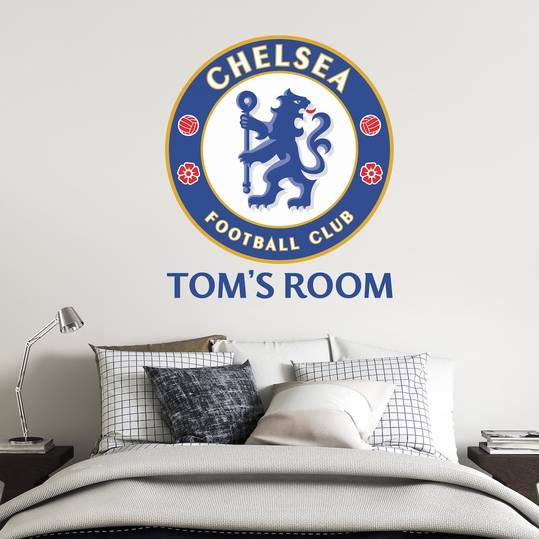 Chelsea Football Club - Crest & Personalised Name Wall Mural - Etsy