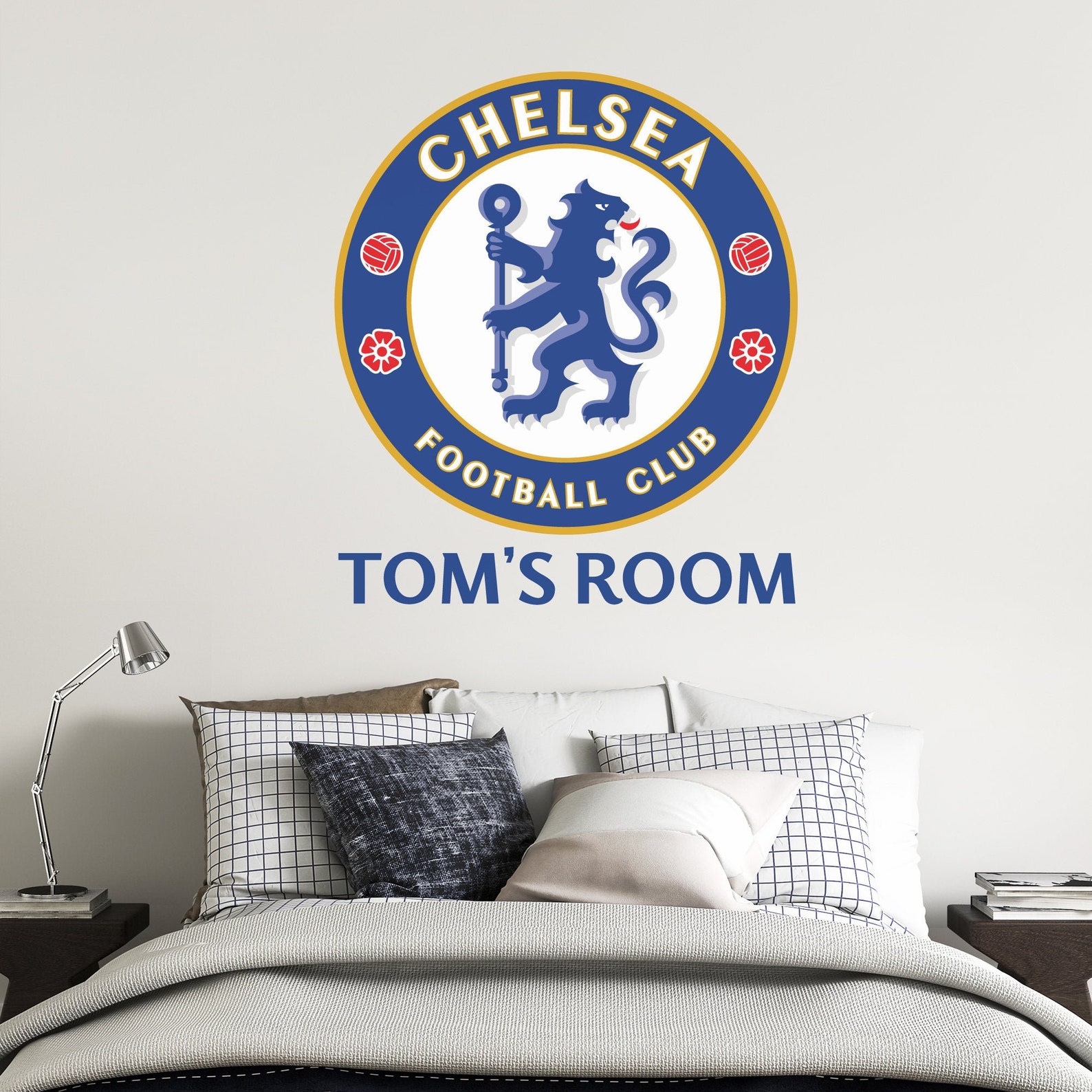 Chelsea Football Club - Crest & Personalised Name Wall Mural - Etsy