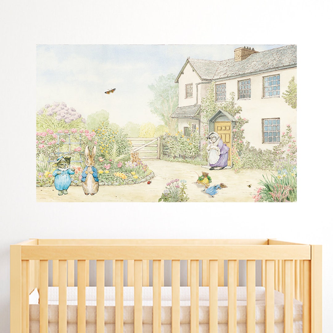 Official Peter Rabbit Country House Scene Wall Sticker Mural PB033 - Etsy