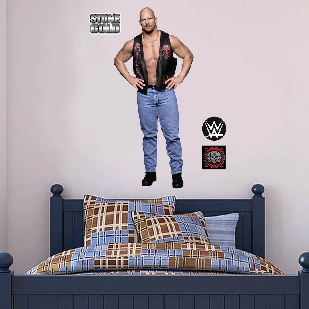 WWE - Stone Cold Steve Austin Wrestler Decal + Bonus Wall Sticker Set ...