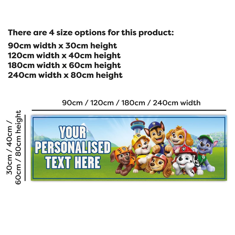 Paw Patrol Birthday - Group Huddle Personalised Banner Wall Sticker - Etsy