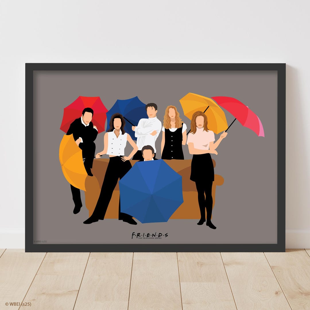 Friends™ Print – Group Intro Illustration Grey Poster Wall Art - Etsy