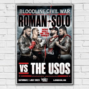 WWE Print - Money in the Bank Bloodline Civil War Poster Wrestling Wall ...