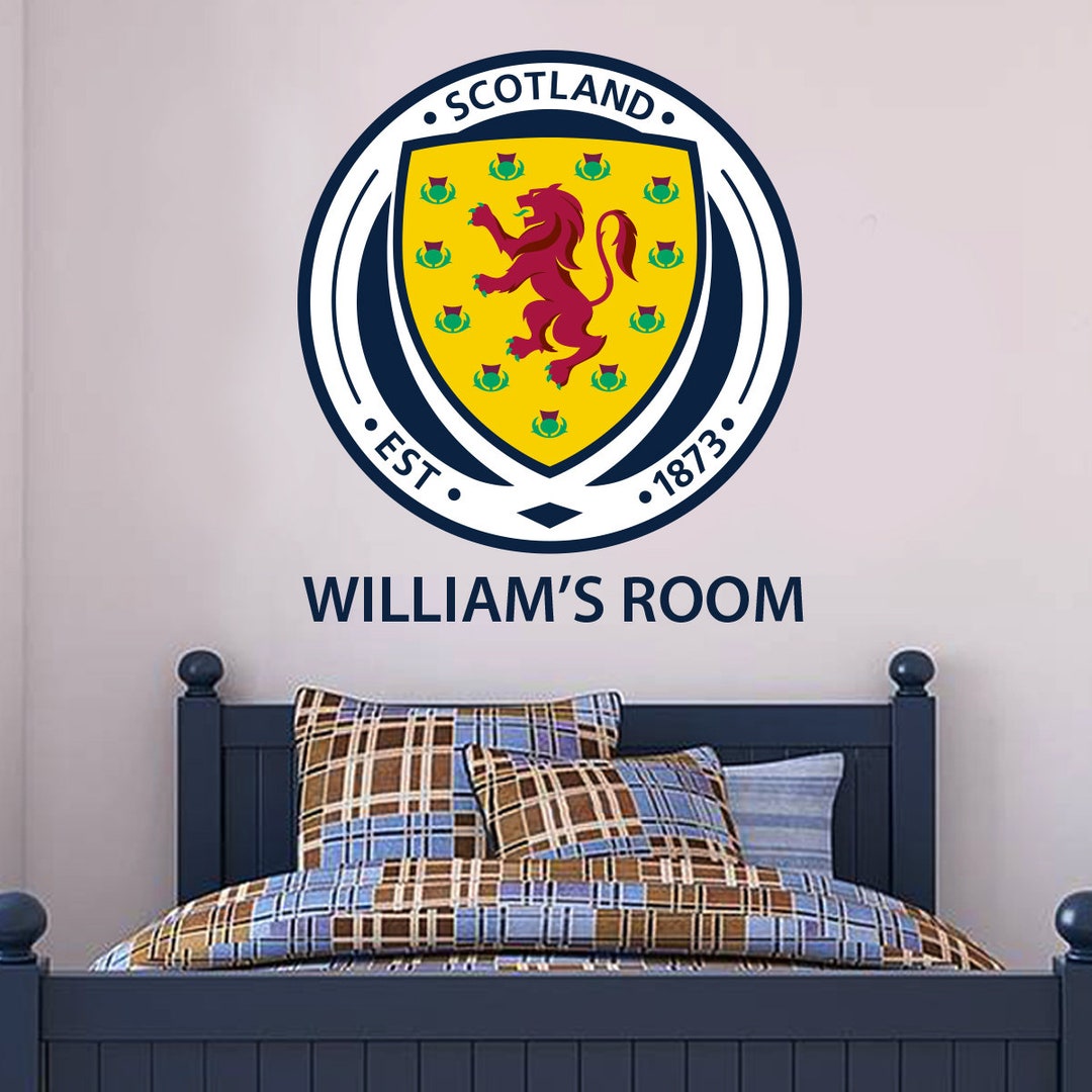 Scottish FA - Crest and Personalised Name Wall Sticker - Etsy