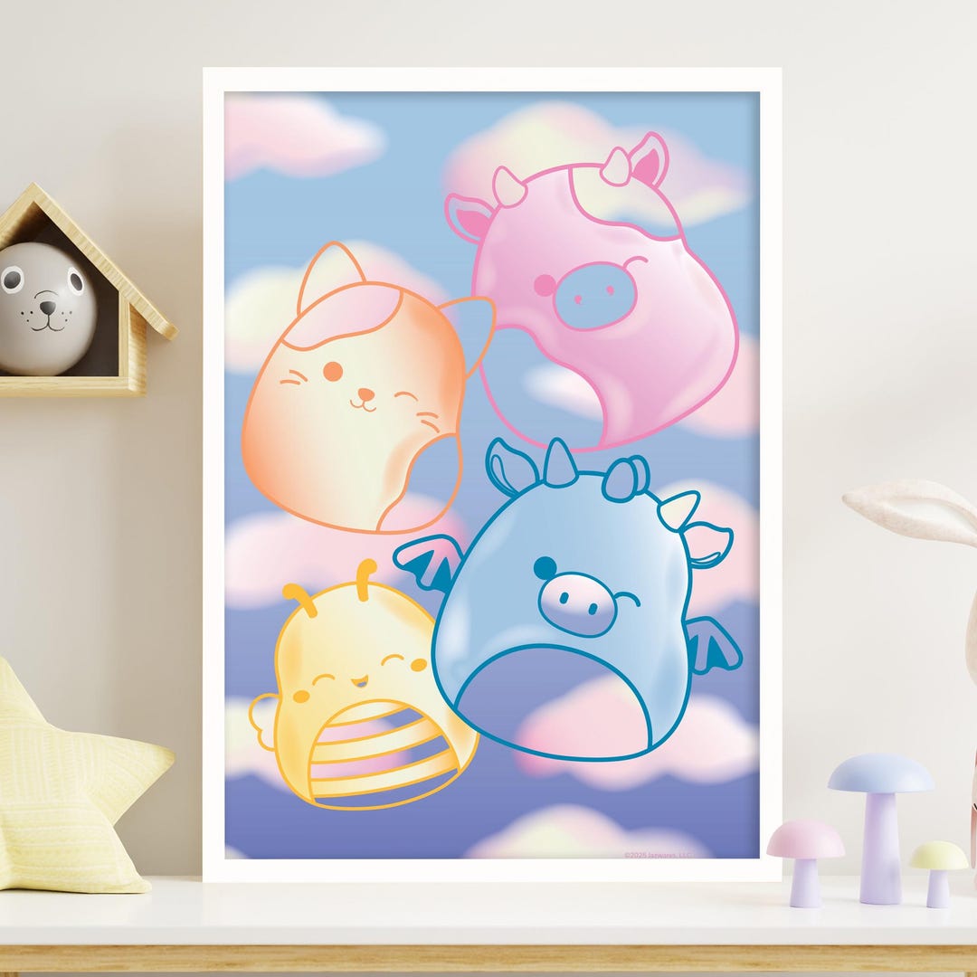 Squishmallows Print - 4 Characters Dreamscape Poster Wall Art - Etsy