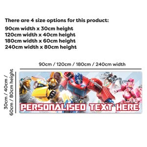 Transformers Birthday - Autobots Group Personalised Banner Wall Sticker ...
