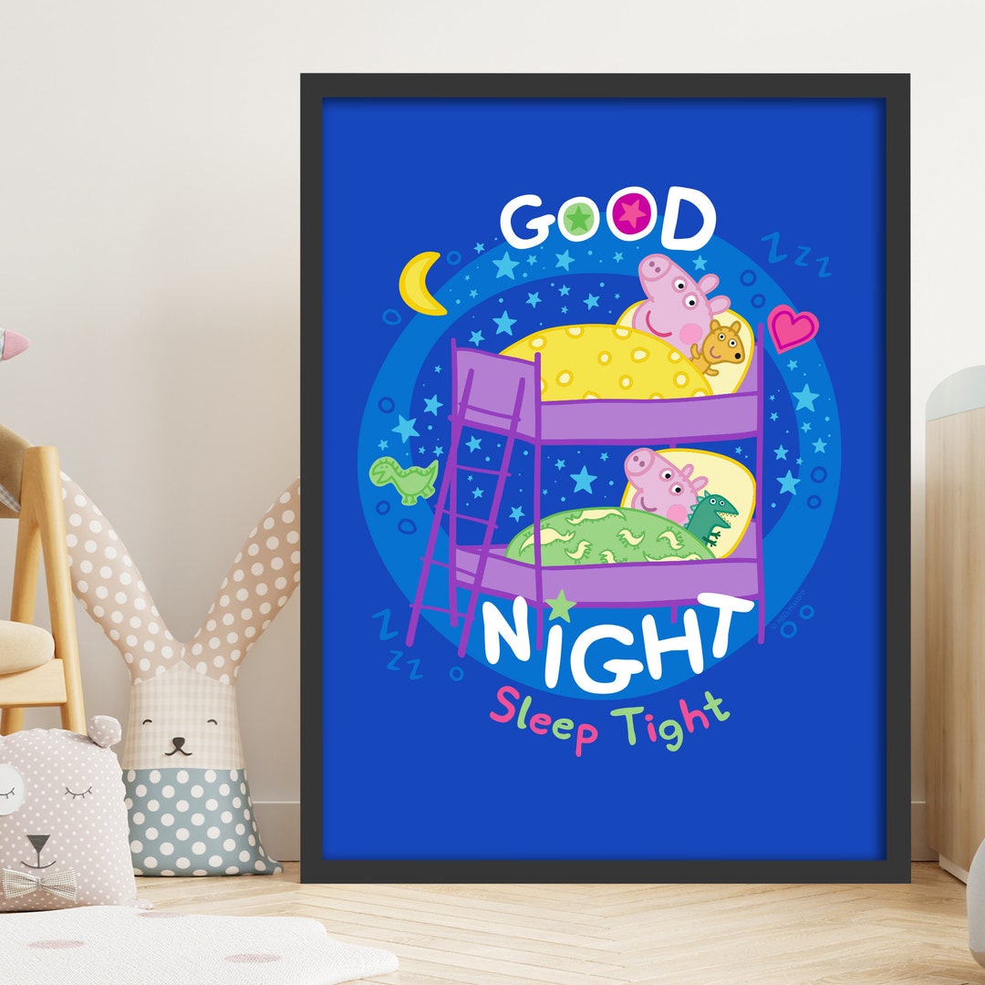 Peppa Pig Print - Peppa and George Good Night Sleep Tight Poster Wall ...