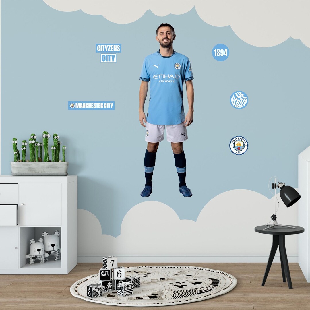 Official Manchester City Wall Sticker - Bernardo Silva 24/25 Player ...