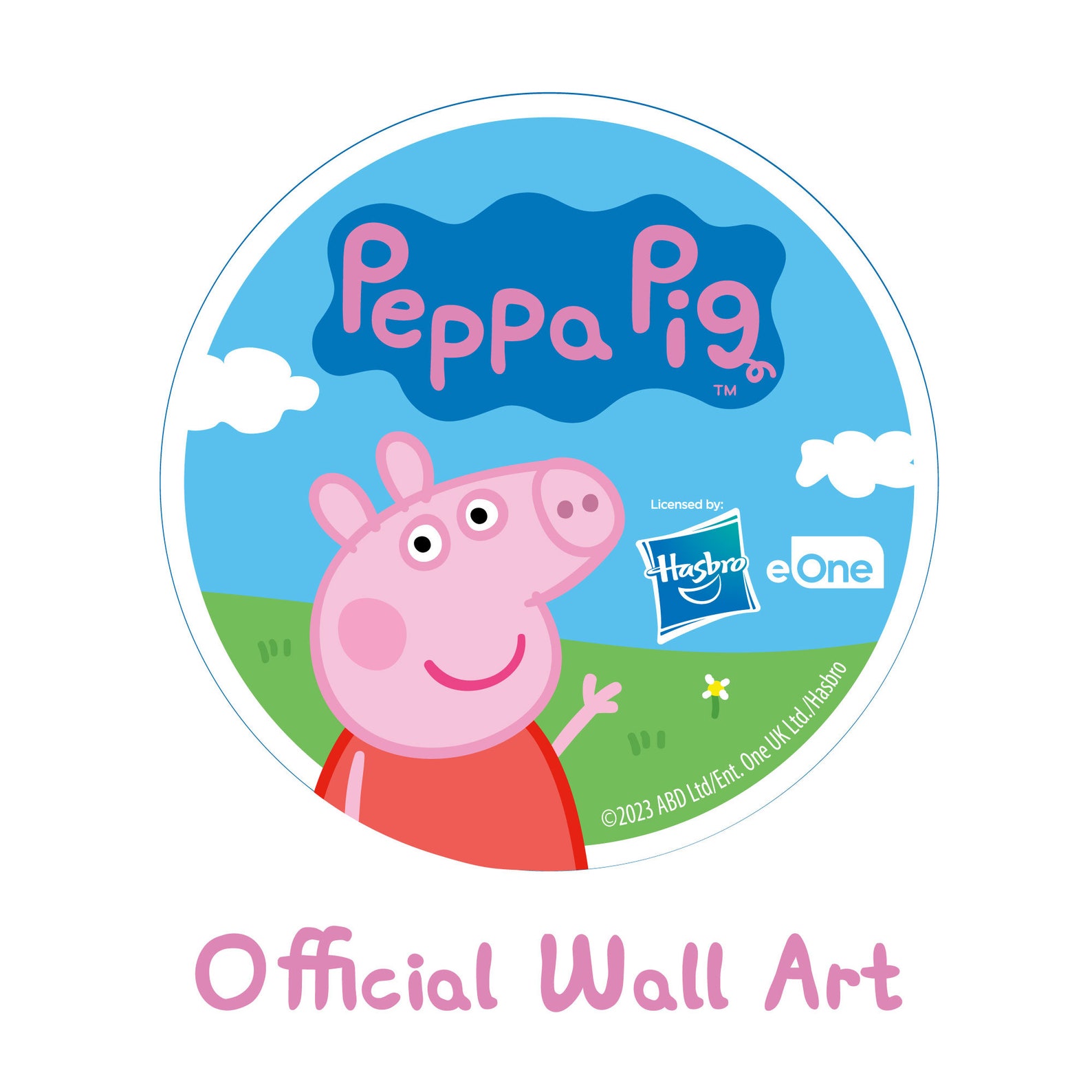 Peppa Pig Wall Sticker Peppa and Family Jumping in Muddy Puddles Wall ...