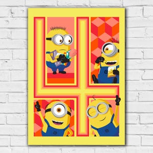 Despicable Me 4 Print - Yellow Minions Poster Art - Etsy