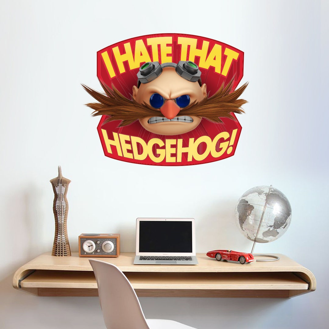 Sonic the Hedgehog Wall Sticker I HATE THAT HEDGEHOG Doctor - Etsy