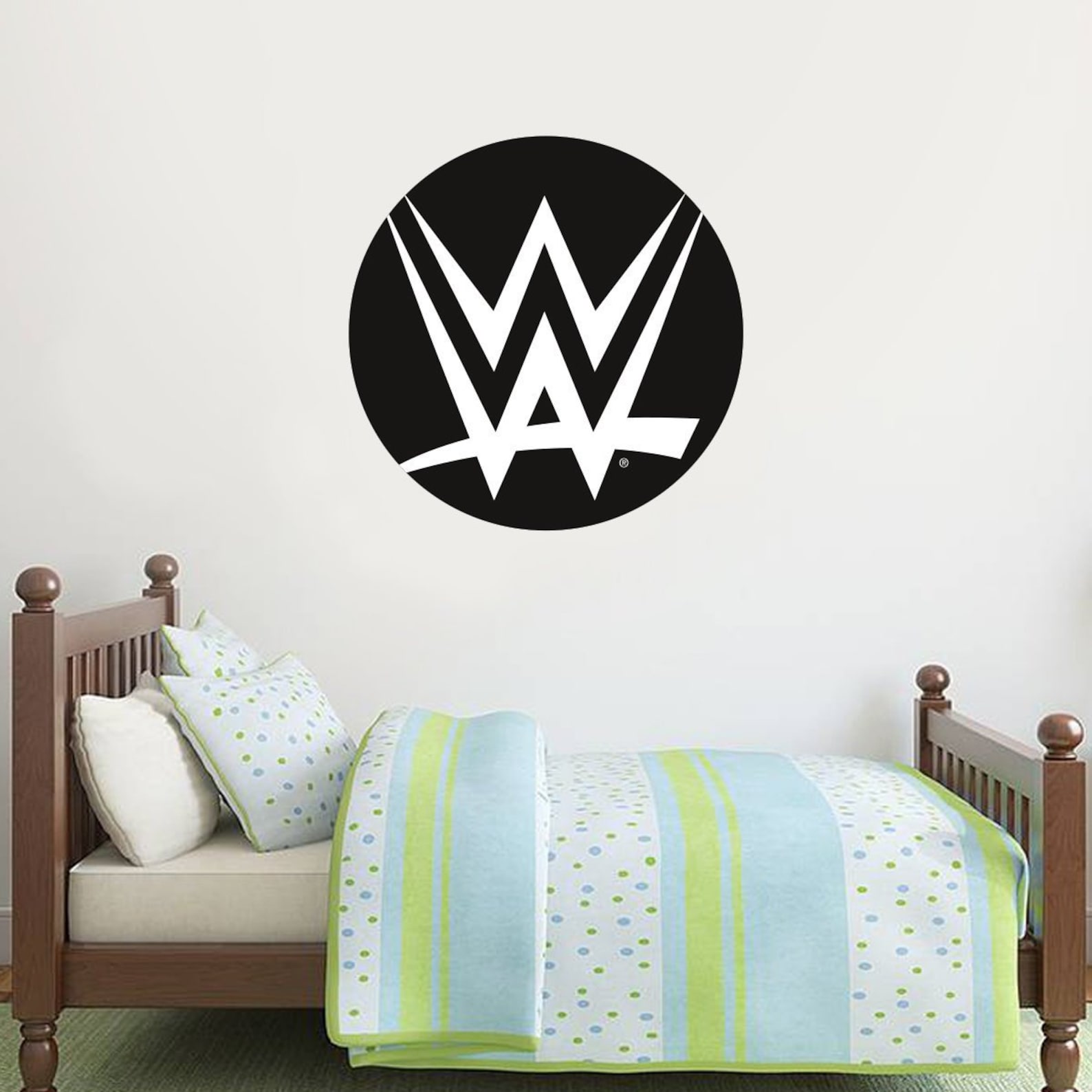 WWE Logo circle Wall Sticker - Etsy