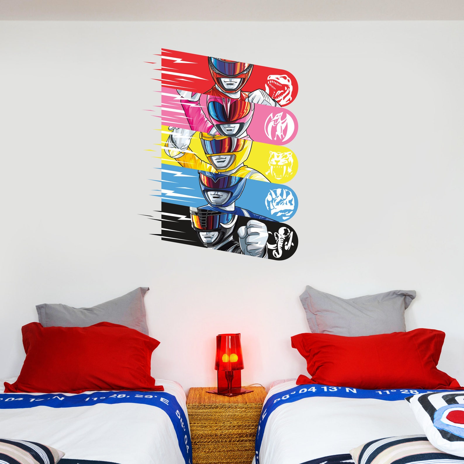 Power Rangers Wall Sticker Group Colours Graphic Decal Kids - Etsy