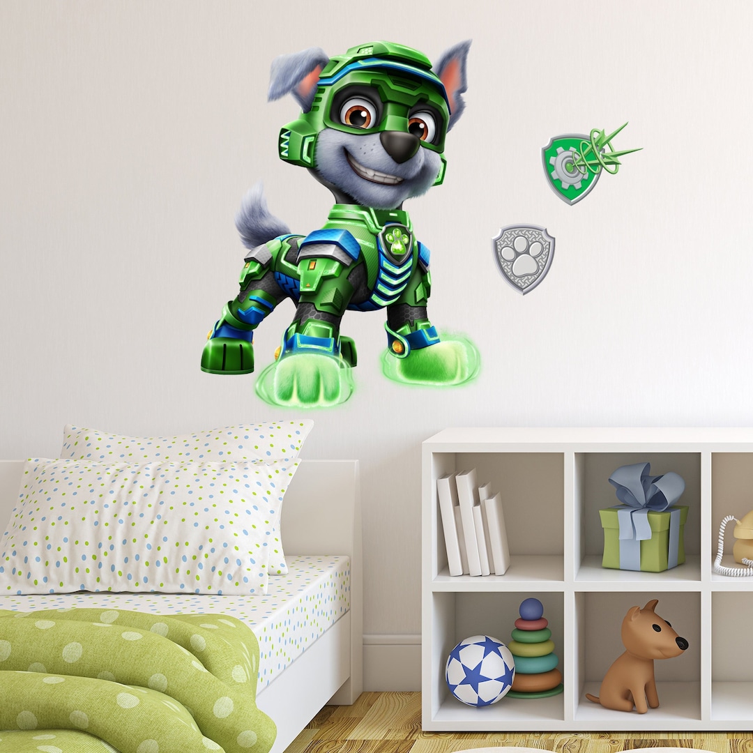 Paw Patrol Wall Sticker - the Mighty Movie Rocky Wall Decal - Etsy