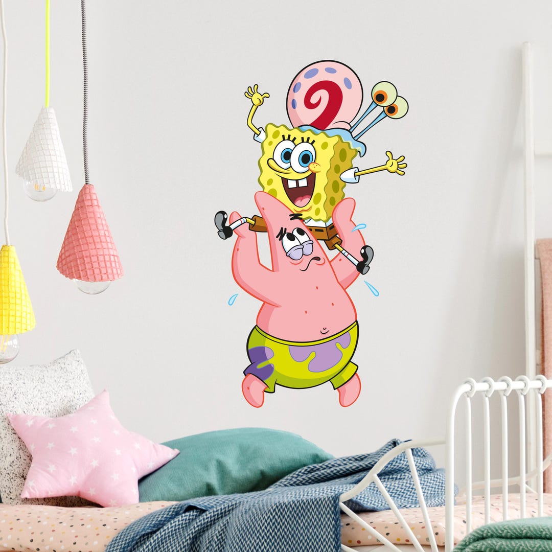 Spongebob Wall Sticker - Spongebob, Patrick and Gary Stack Decal Wall ...