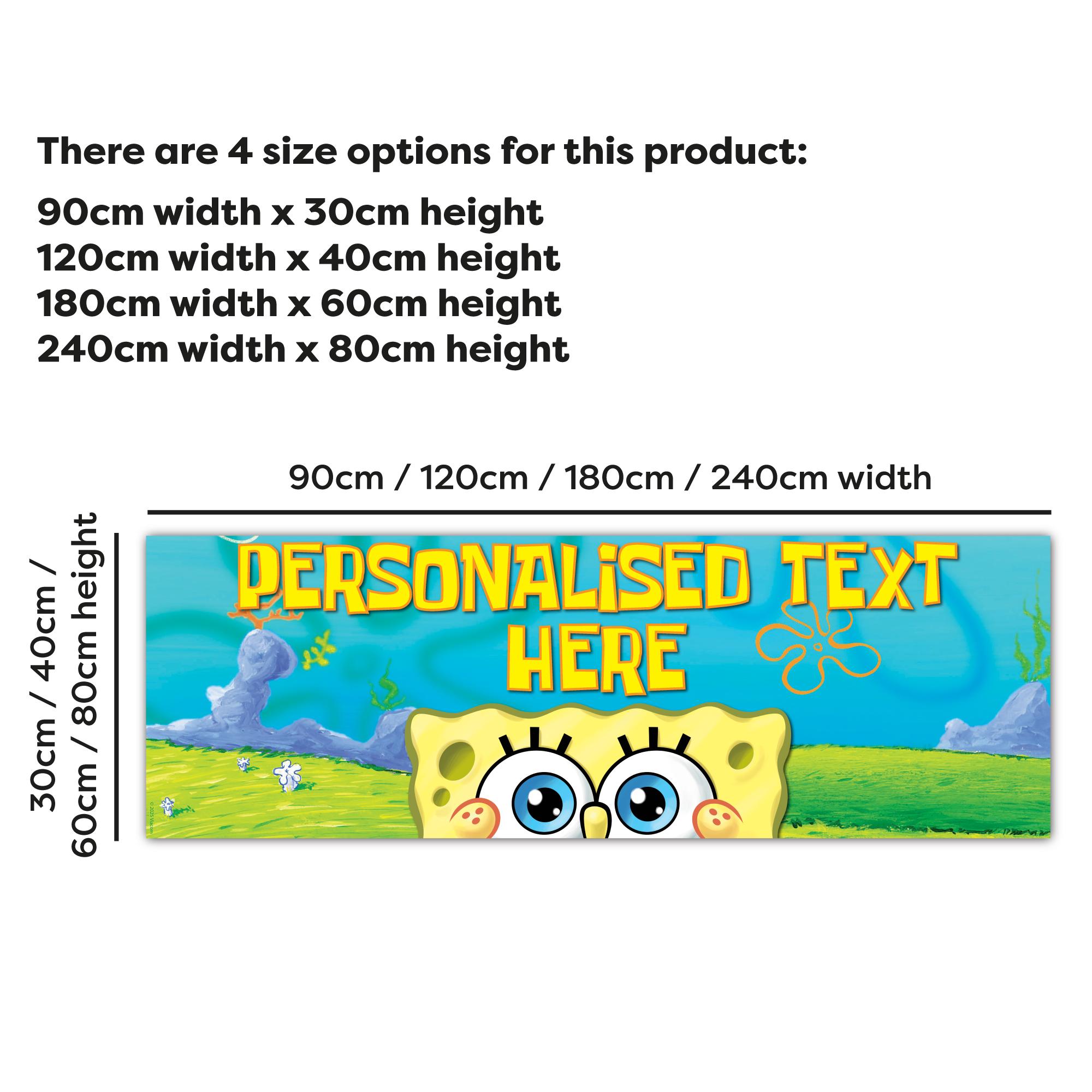 Spongebob Birthday - Spongebob Peeking Personalised Banner Wall Sticker ...
