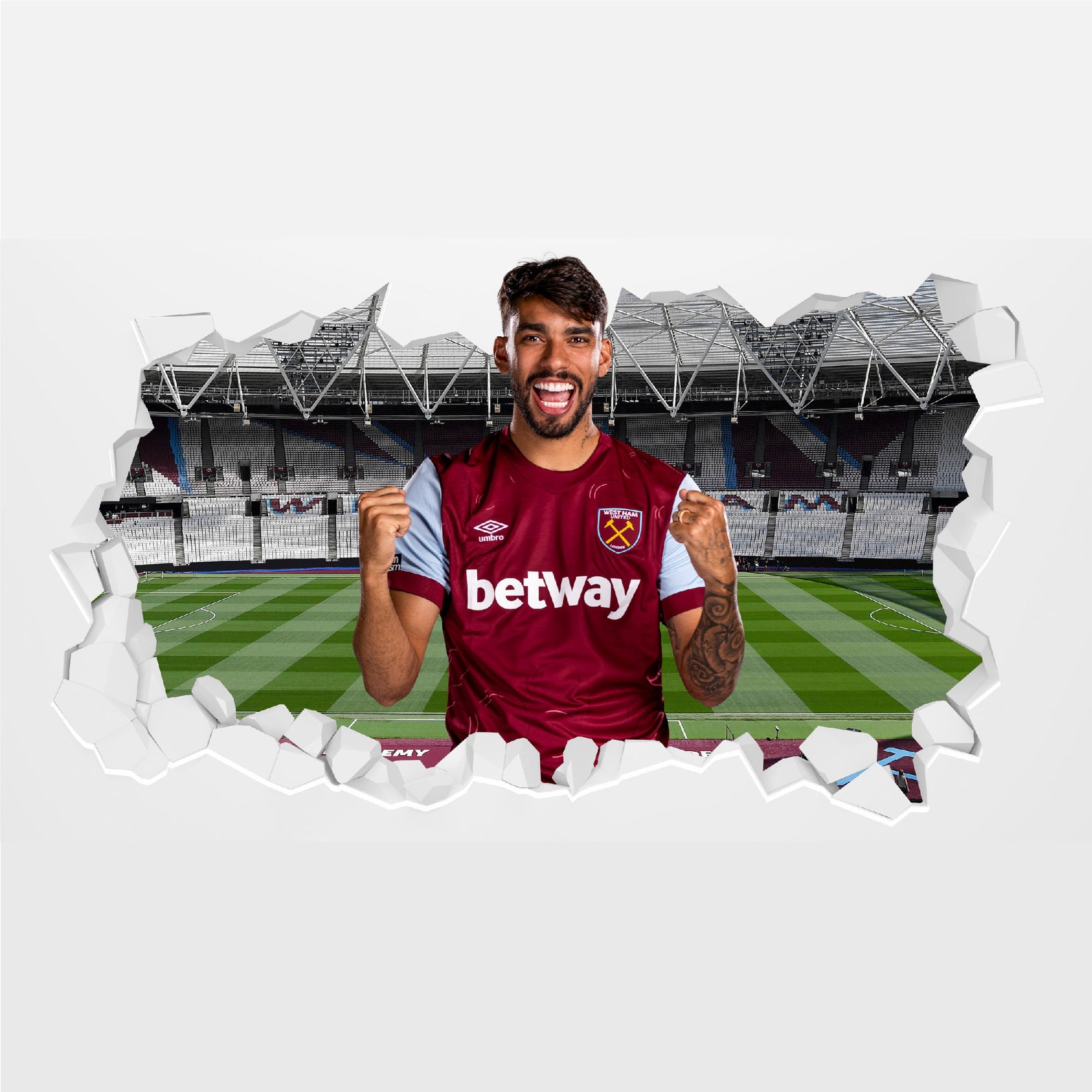 West Ham United Wall Sticker - Paqueta 23/24 Broken Wall Sticker - Etsy