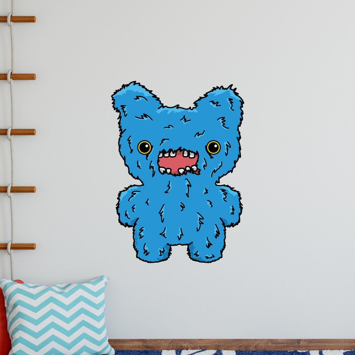 Fuggler Wall Sticker - Blue Screech Decal Wall Art - Etsy