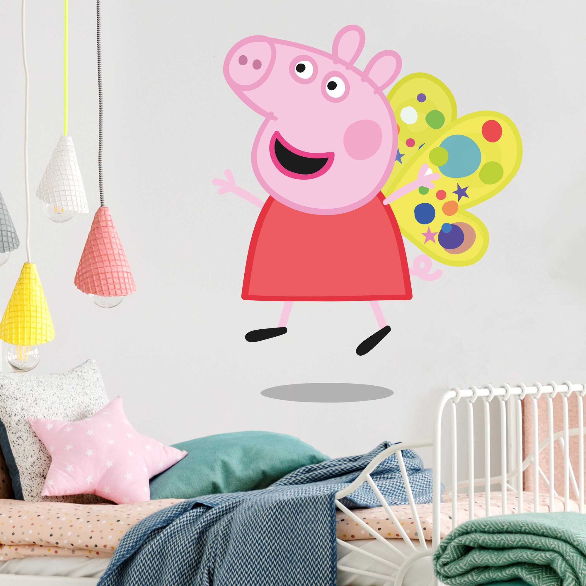 Peppa Pig Wall Sticker - Peppa Butterfly Wings Wall Decal Kids Art - Etsy