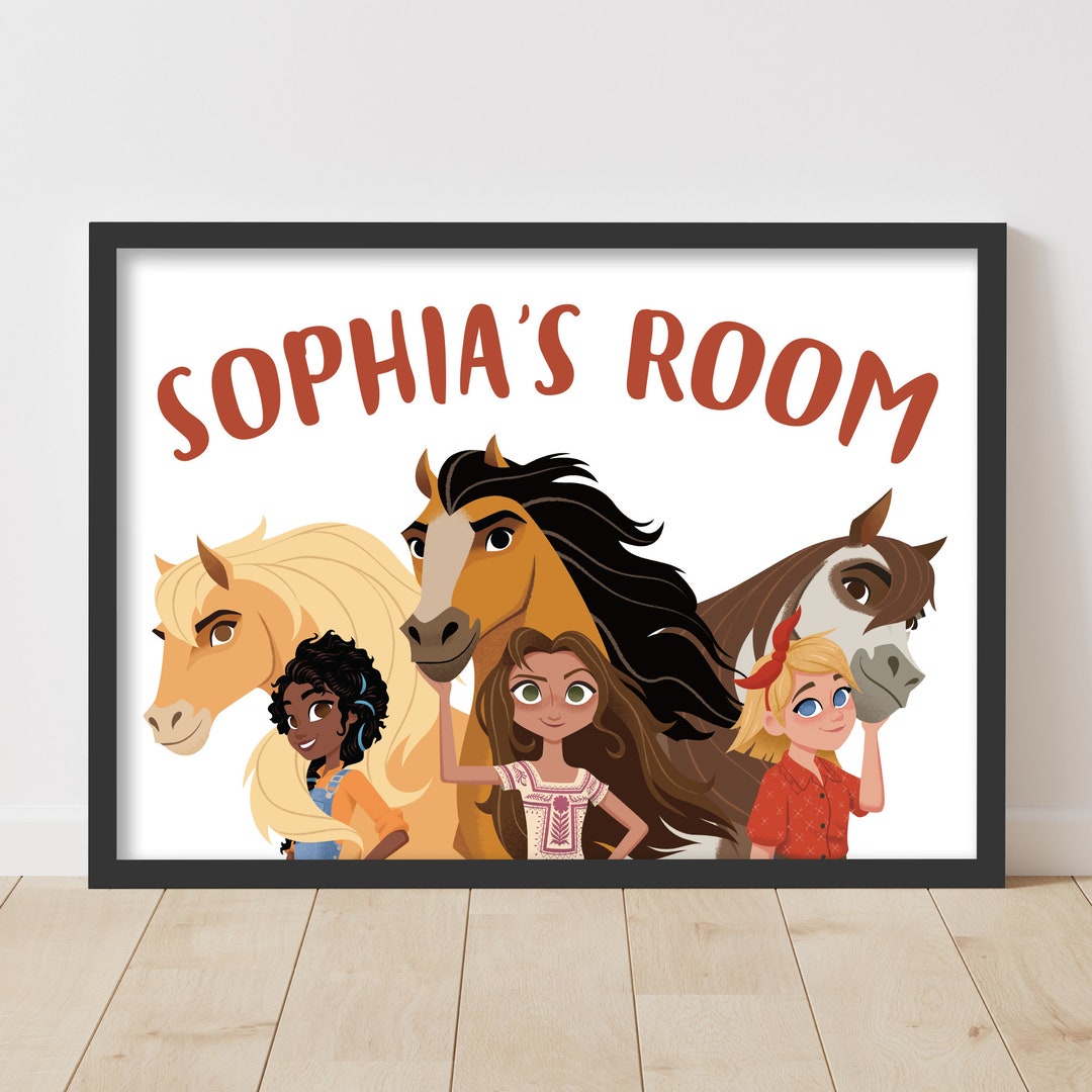 Spirit Untamed Print - Group Personalised Name Print Kids Wall Art ...