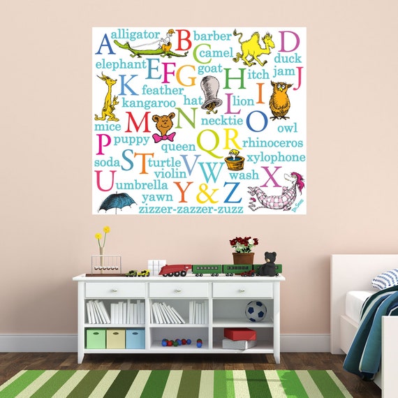 Dr Seuss' ABC Words Wall Sticker | Etsy