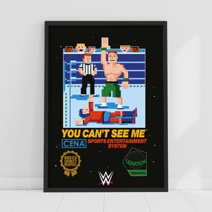 WWE Print - John Cena 8-bit Pixel Poster Wrestling Wall Art - Etsy
