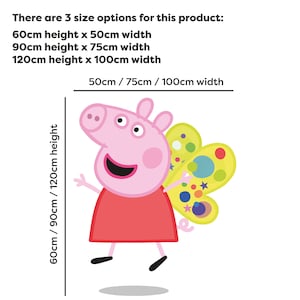 Peppa Pig Wall Sticker - Peppa Butterfly Wings Wall Decal Kids Art - Etsy